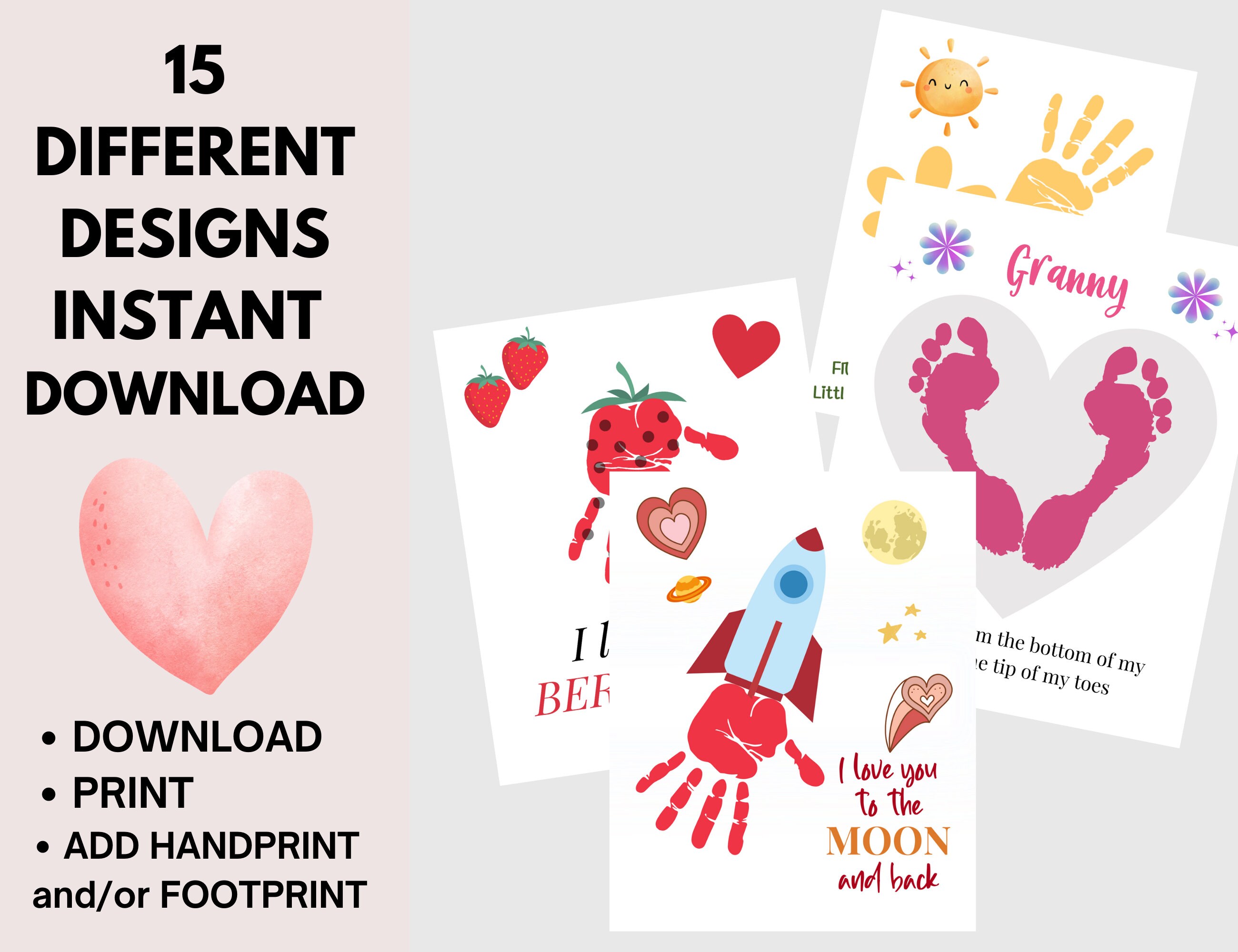 Mother's Day Hand-print Art Bundle, Mother's Day Preschool Crafts ...