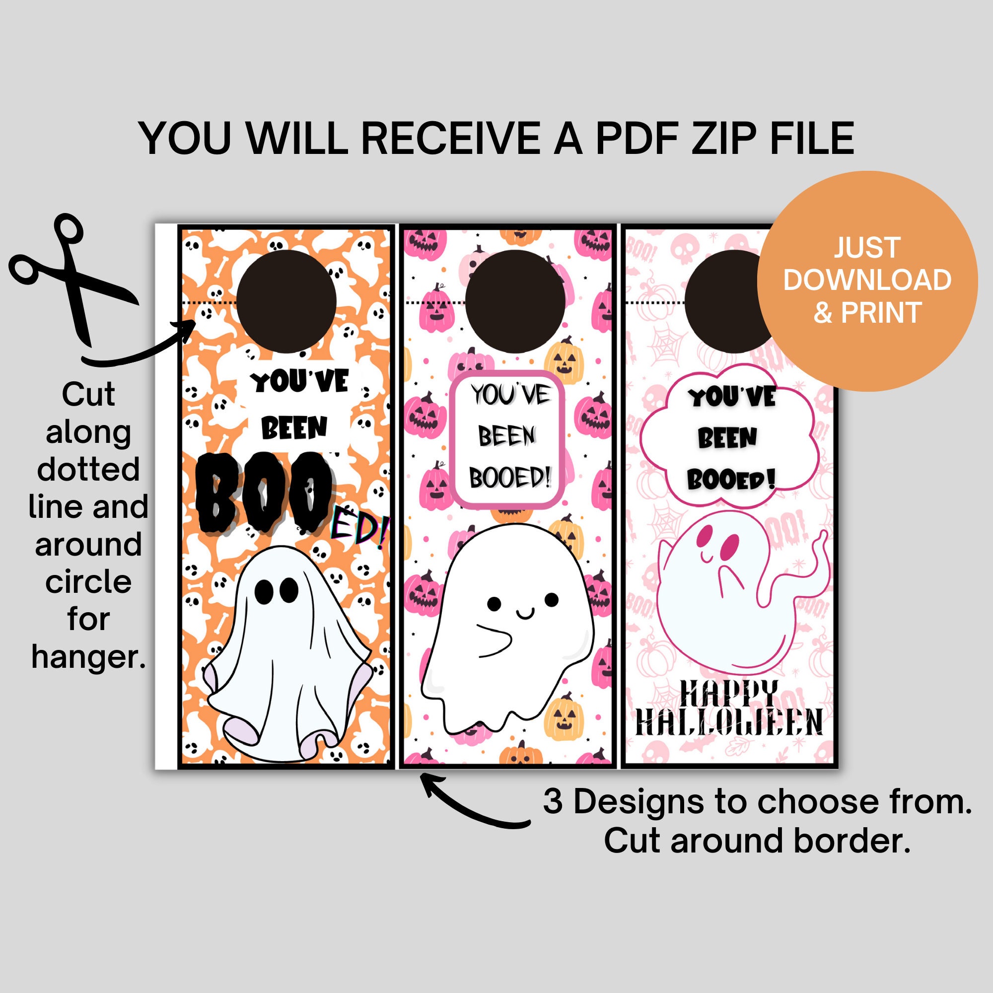 Boo Basket Tags You've Been Booed Boo Kit Printable Halloween Printable ...
