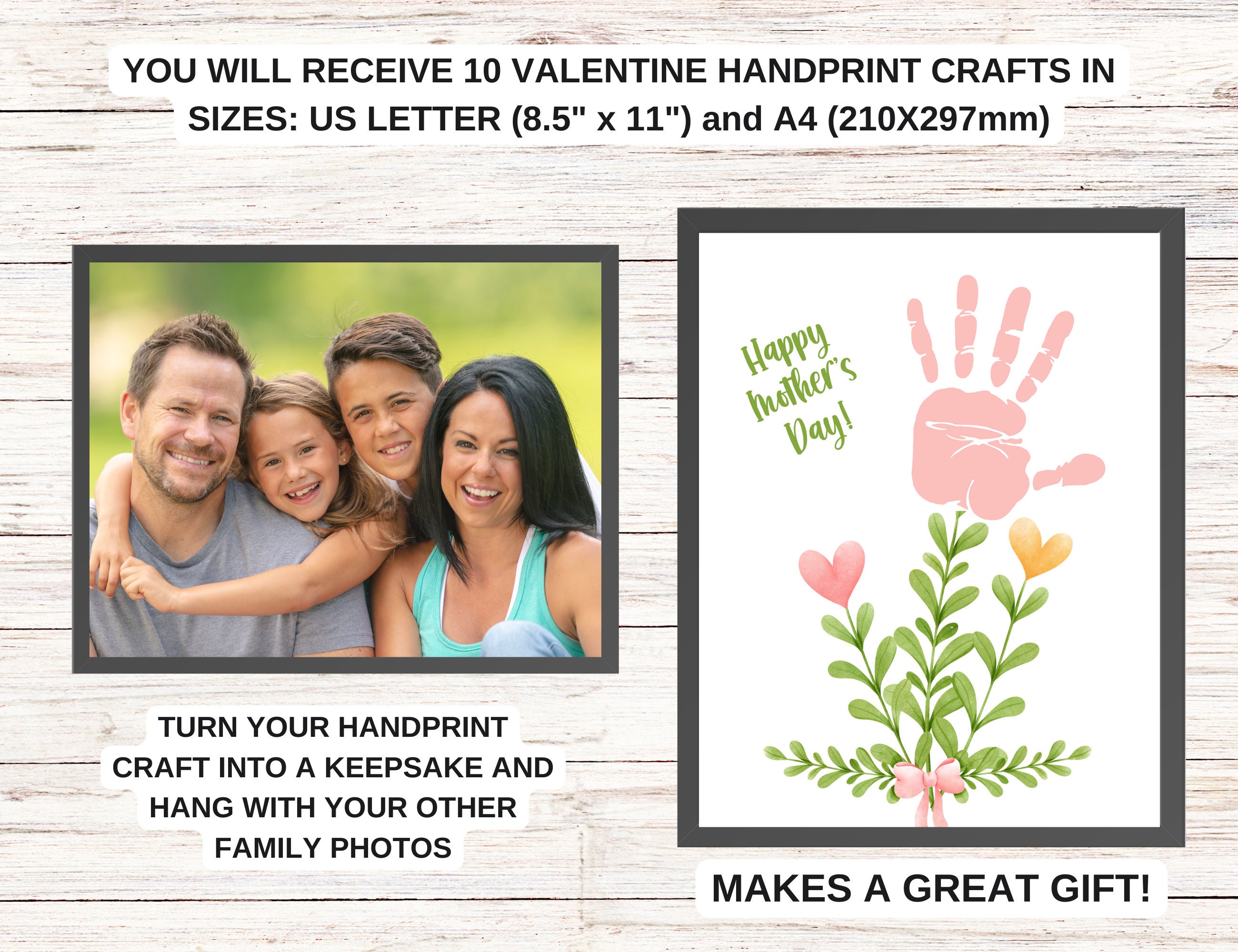 Mother's Day Hand-print Art Bundle, Mother's Day Preschool Crafts ...
