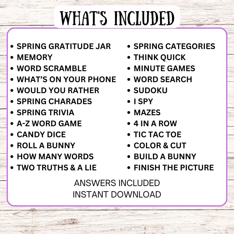 Spring Printable Game Bundle for Kids & Adults | Spring Trivia | Spring ...