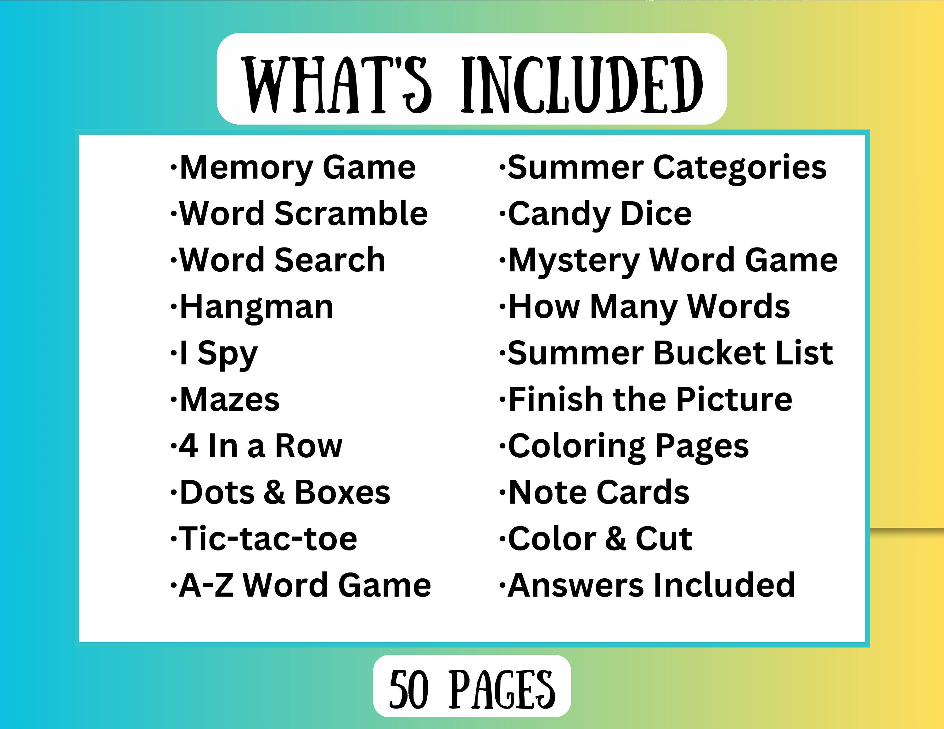 Summer Kids Activity Bundle, Summer Coloring Pages, Word Search, Summer ...
