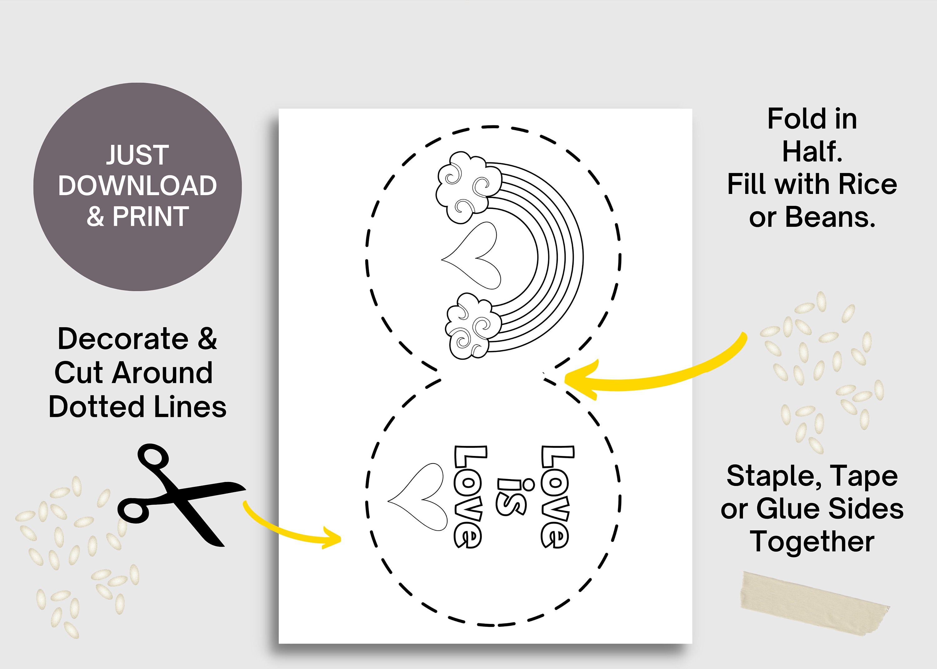 Pride Month Shaker Craft for Kids | Printable Bundle With Coloring ...