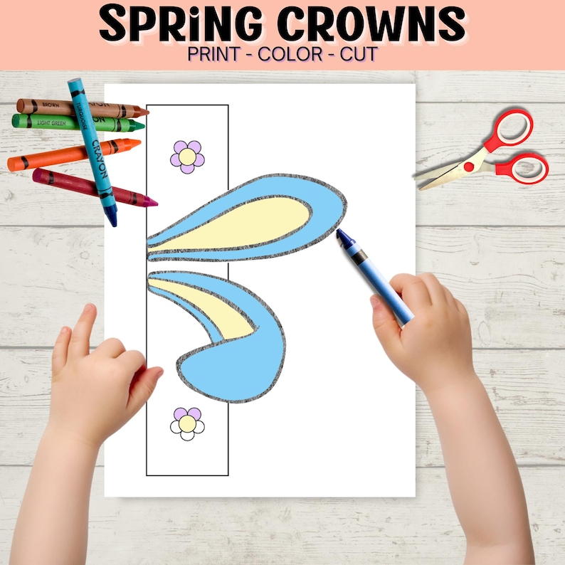 Spring Crown Printable, Flower Crown Template for Kids, DIY Spring ...