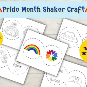 Pride Month Shaker Craft for Kids | Printable Bundle With Coloring ...