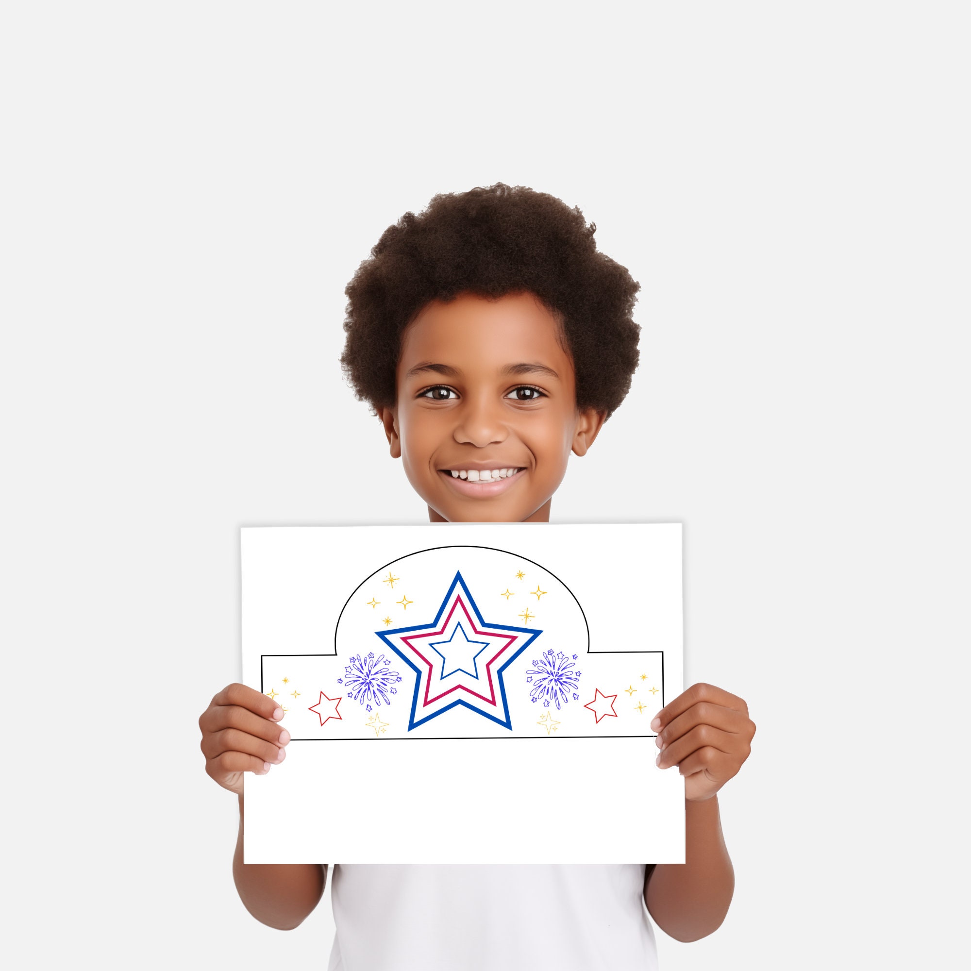 Fourth of July Crown Craft | Printable Paper Hat | DIY Independence Day ...