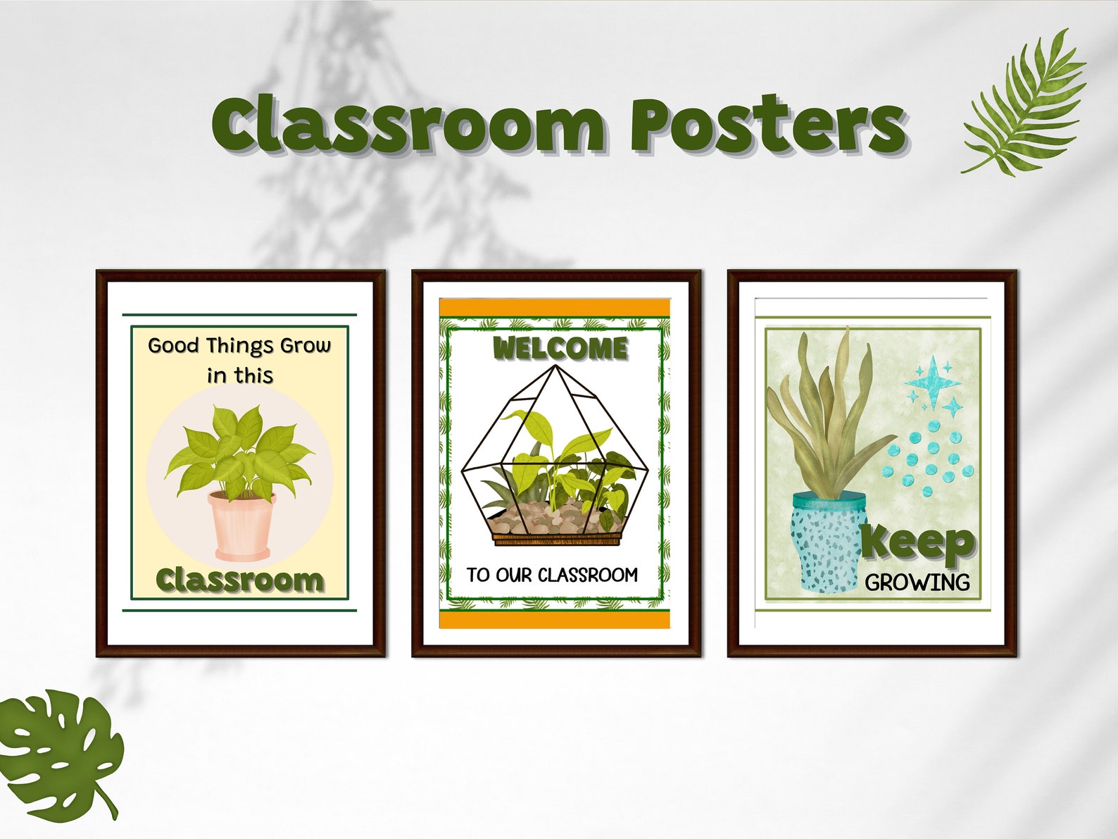 Plant Theme Classroom Posters, Kindergarten, Preschool, Elementary ...