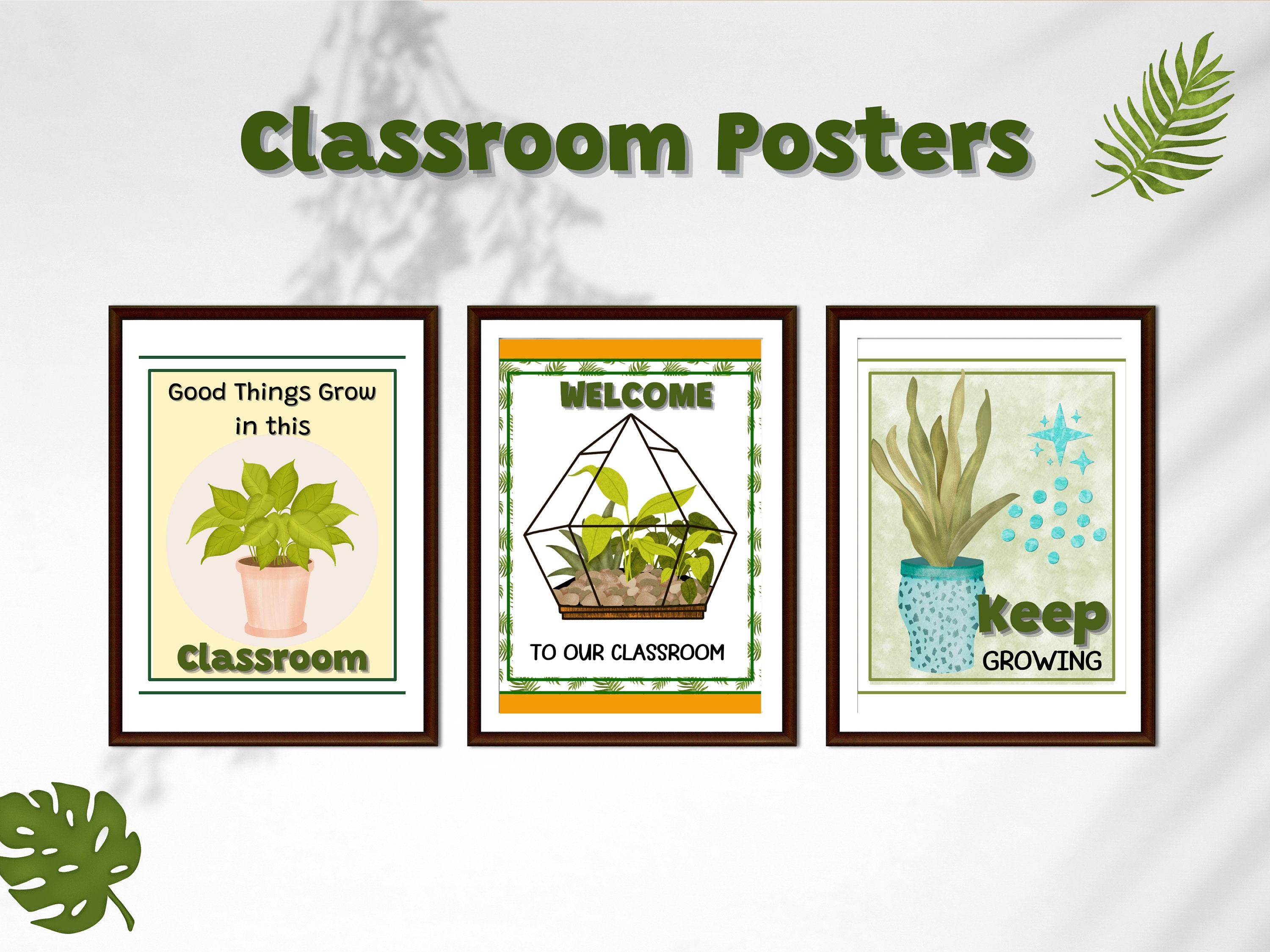 Plant Theme Classroom Posters, Kindergarten, Preschool, Elementary ...
