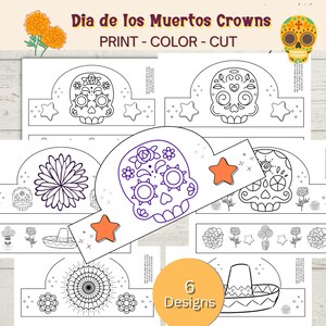 Dia De Los Muertos Paper Crown Activity for Kids – 6 Festive Designs ...