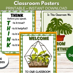 Plant Theme Classroom Posters, Kindergarten, Preschool, Elementary ...