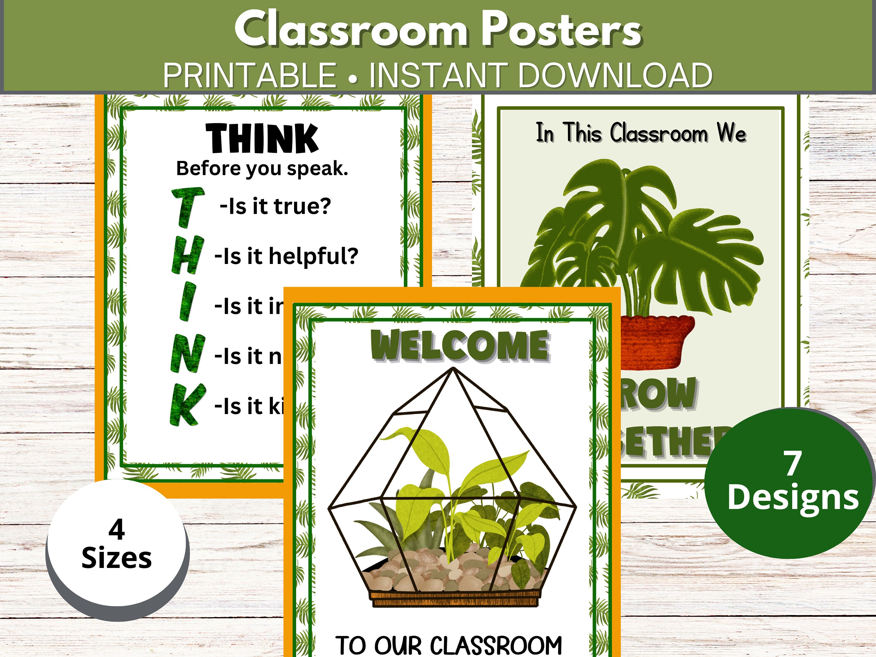 Plant Theme Classroom Posters, Kindergarten, Preschool, Elementary ...