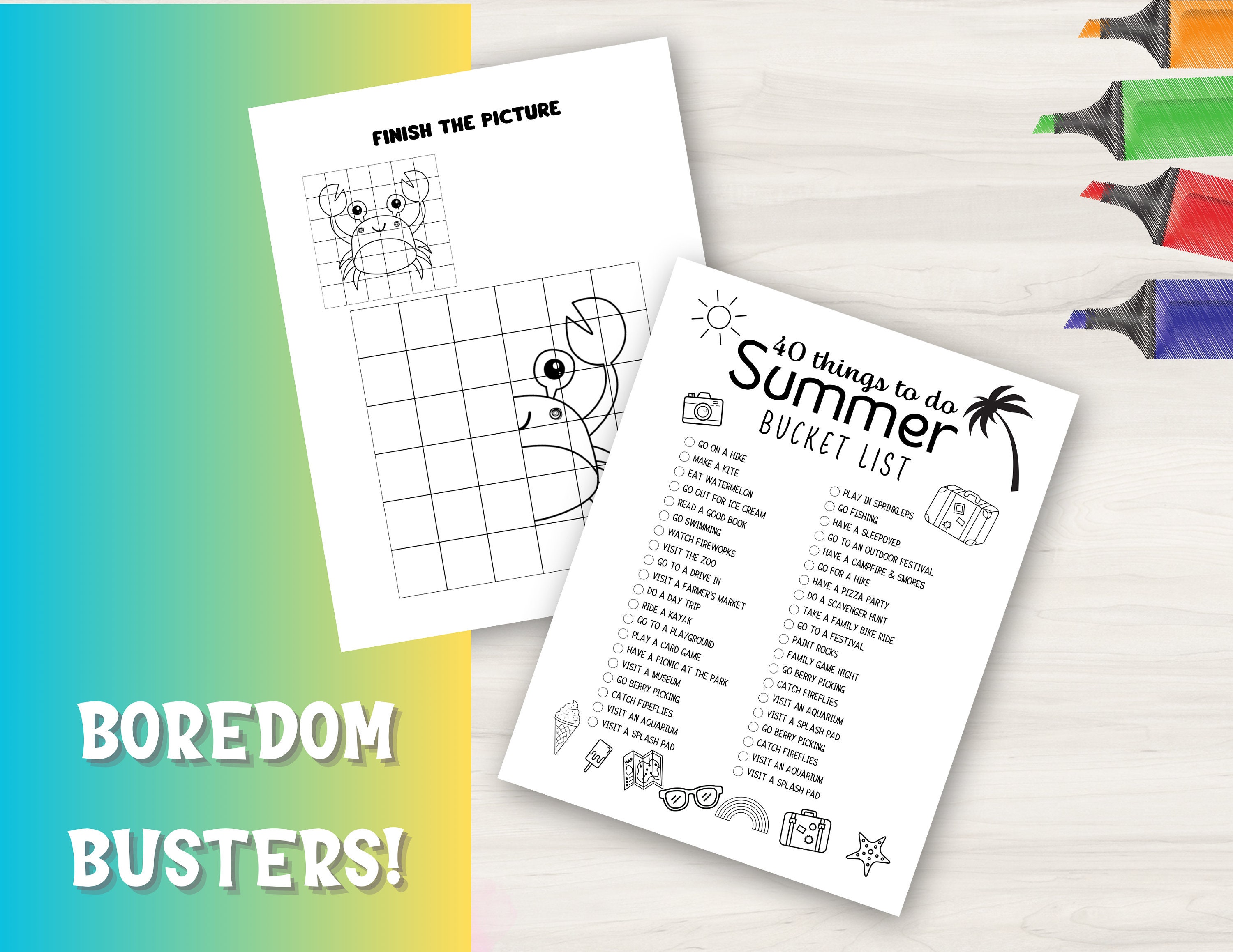 Summer Kids Activity Bundle, Summer Coloring Pages, Word Search, Summer ...