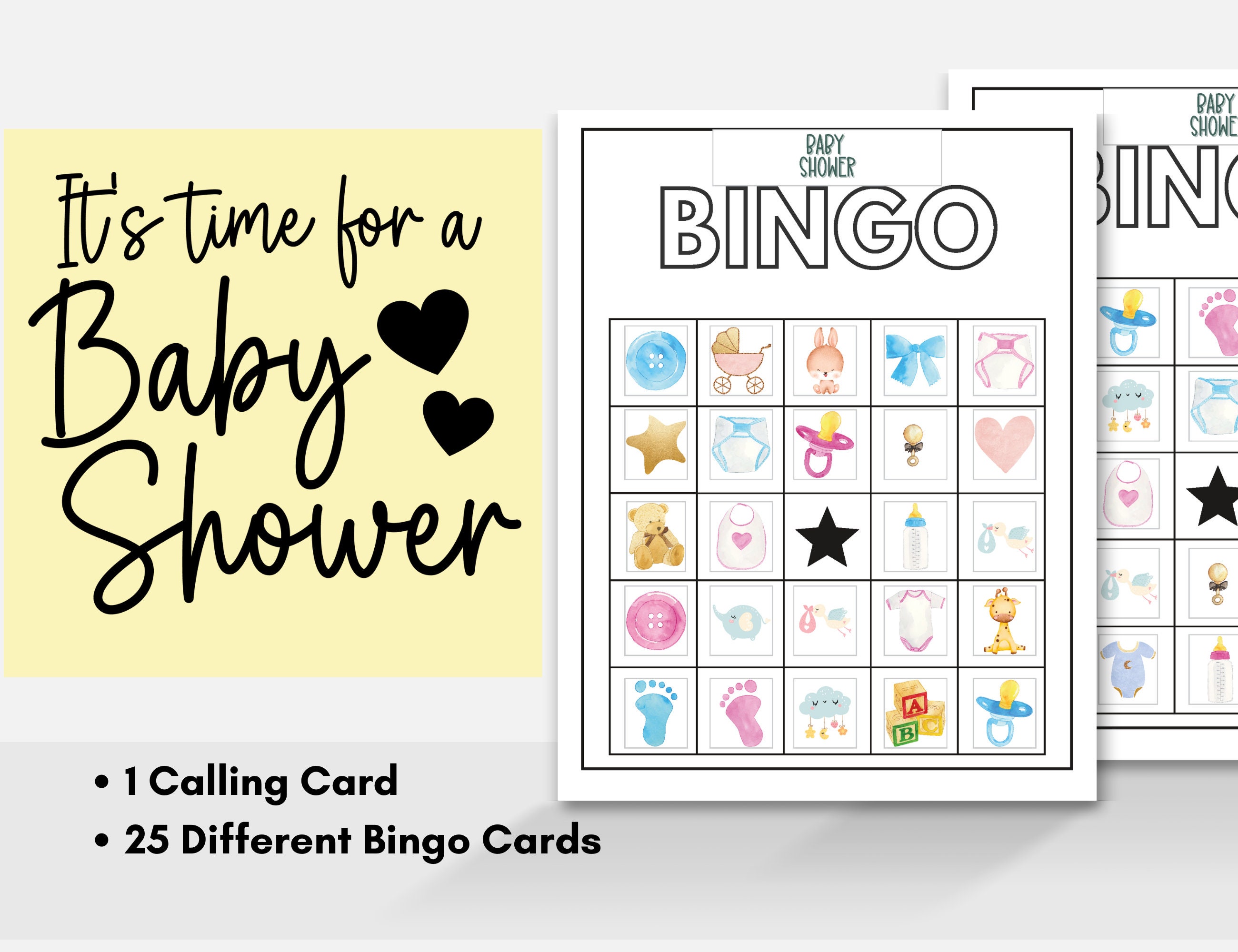 Baby Shower Bingo Printable Baby Bingo Game Virtual Baby Shower ...