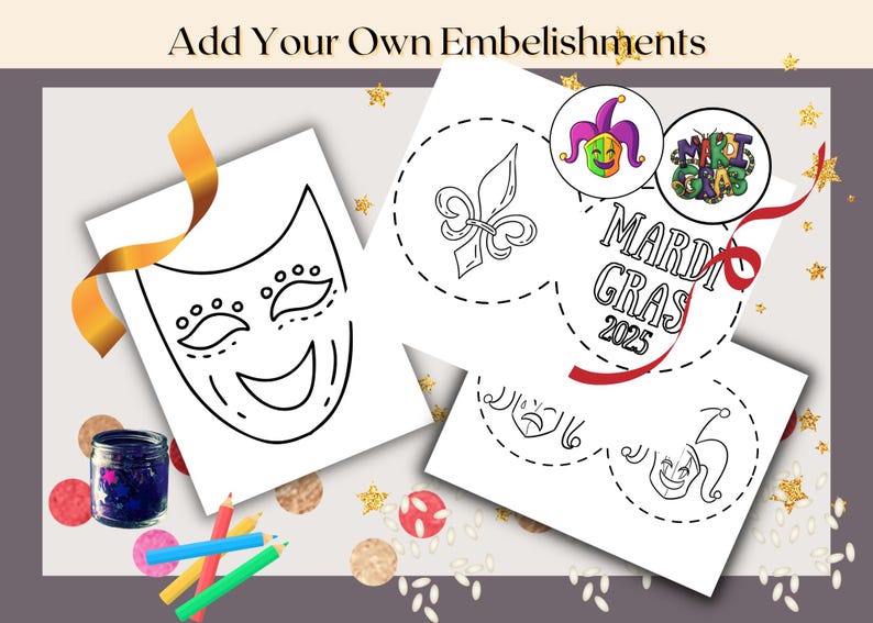 Mardi Gras Crafts | Shaker Craft | Mardi Gras Mask| Kids Mardi Gras ...