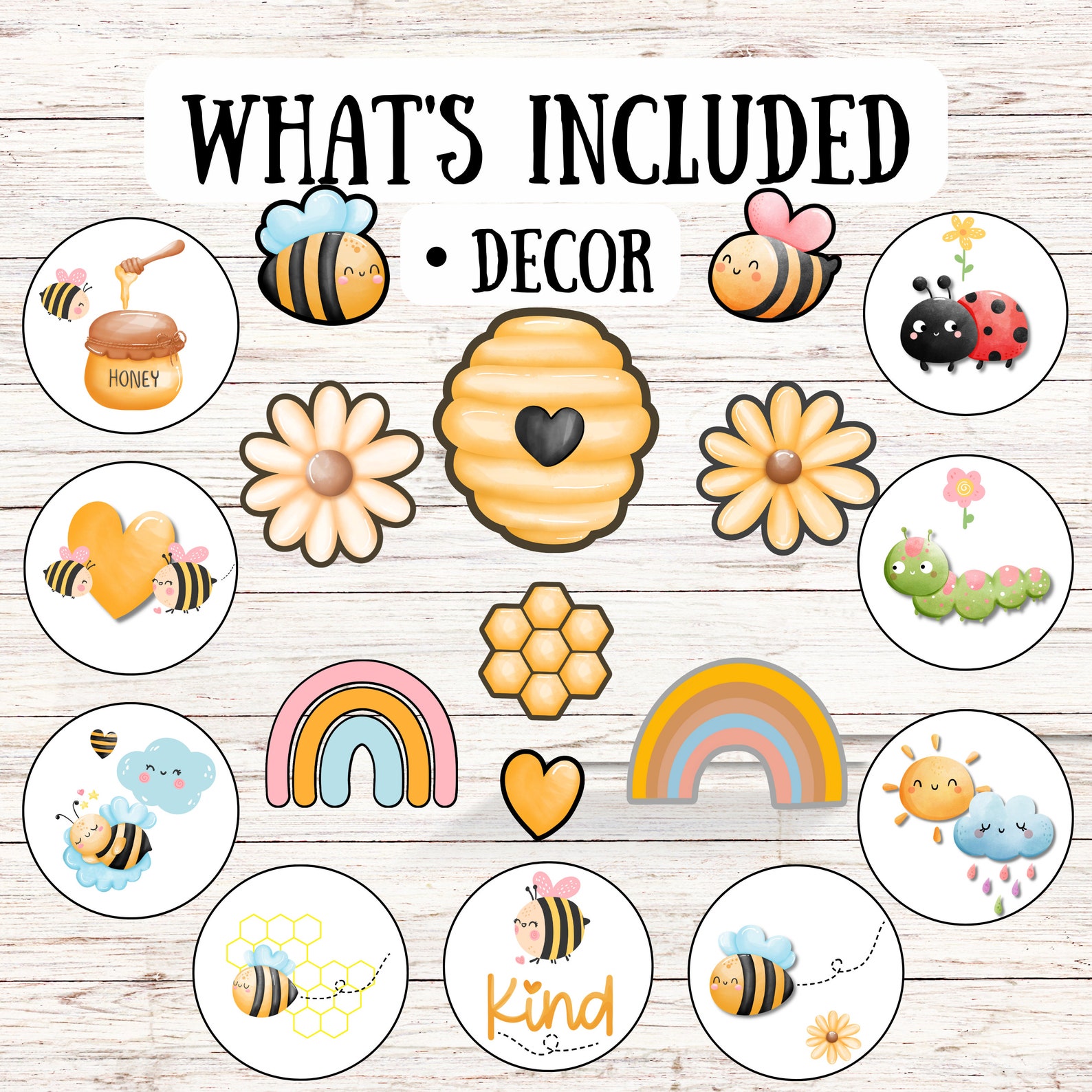 Bee Theme Bulletin Board Kit | Back to School Bulletin Board | Bee Kind ...