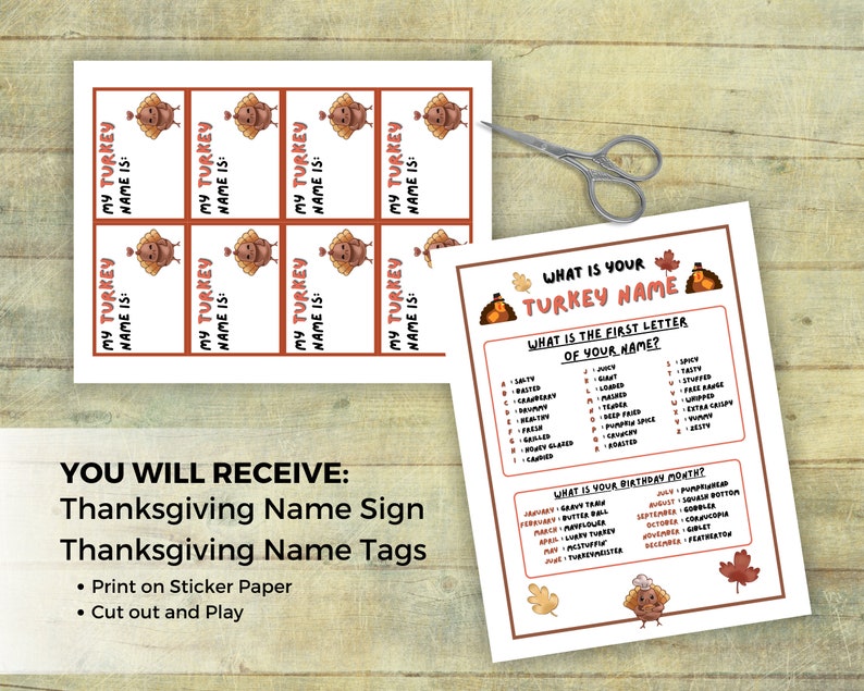 Turkey Name Game - What's Your Turkey Name Game - Thanksgiving Fun ...