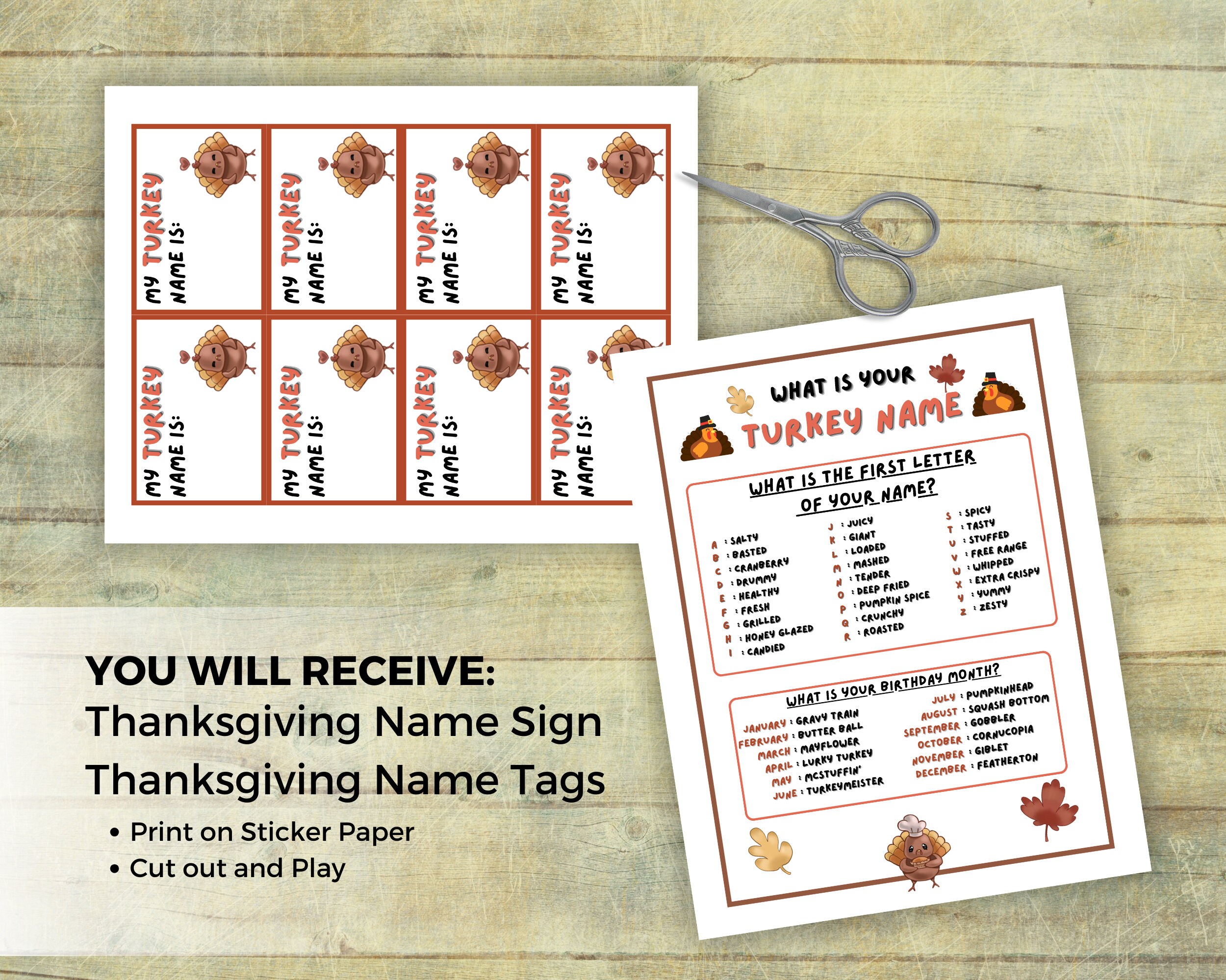 Turkey Name Game - What's Your Turkey Name Game - Thanksgiving Fun ...