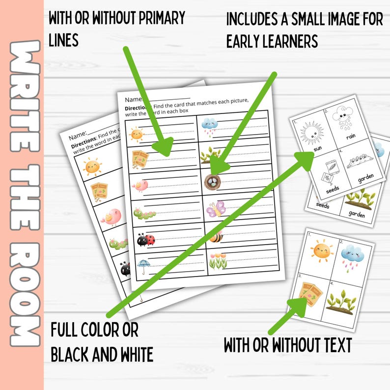 Spring Write the Room | Printable Spring Vocabulary Activity for Kids ...