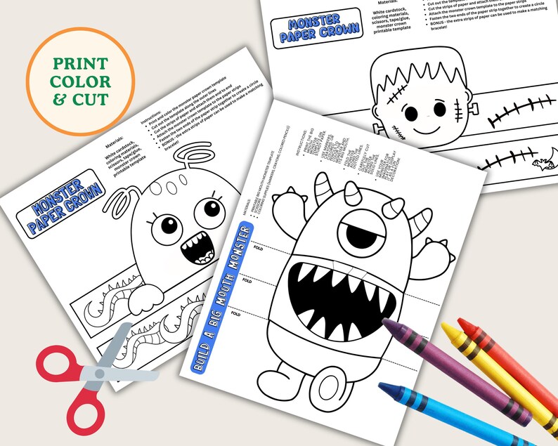 Printable Halloween Craft Bundle | Finger Puppets, Build-a-crafts ...