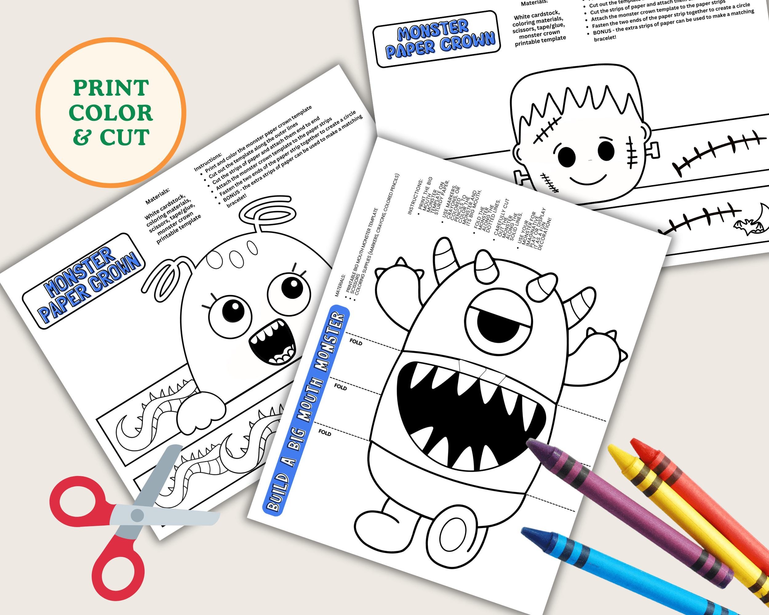 Printable Halloween Craft Bundle | Finger Puppets, Build-a-crafts ...