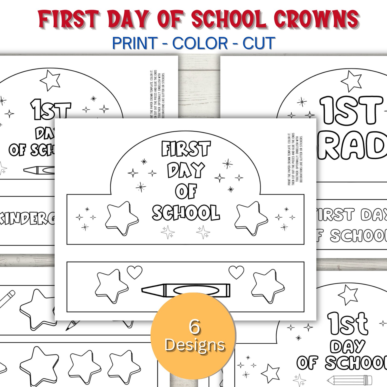 First Day of School Crown Craft | Printable Paper Hat | Hat for ...