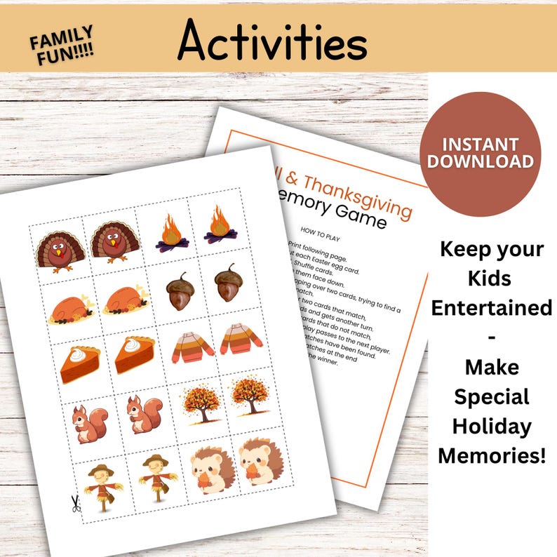 Thanksgiving Kids Activity Pack | Printable Games & Coloring Pages ...