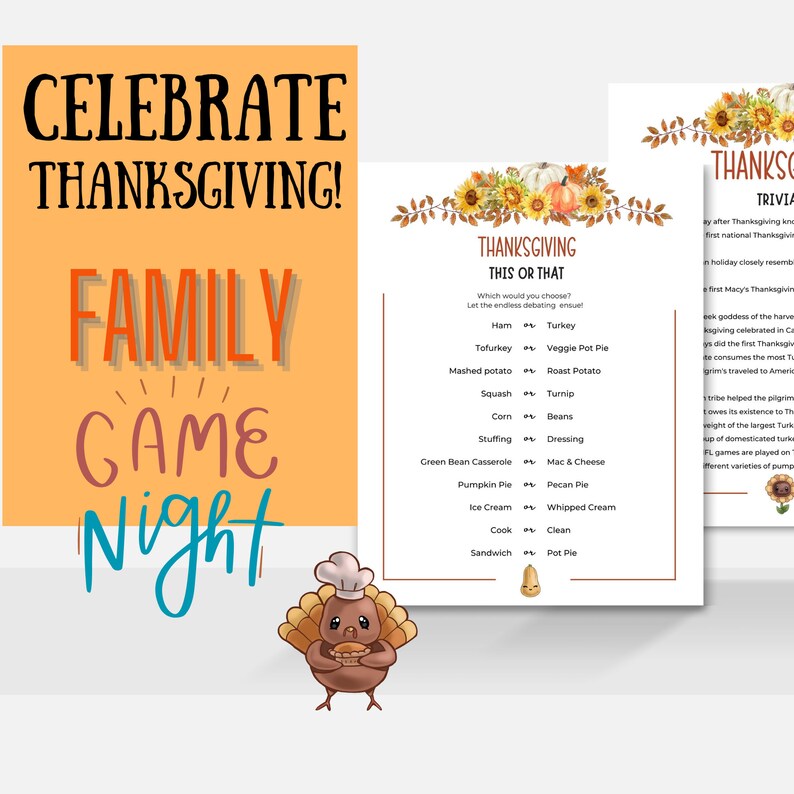 Thanksgiving Party Games Mega Bundle | 20 Fun Thanksgiving Games and ...