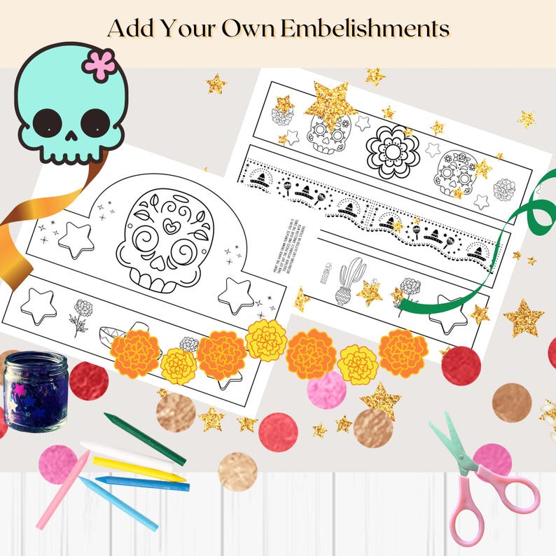 Dia De Los Muertos Paper Crown Activity for Kids – 6 Festive Designs ...
