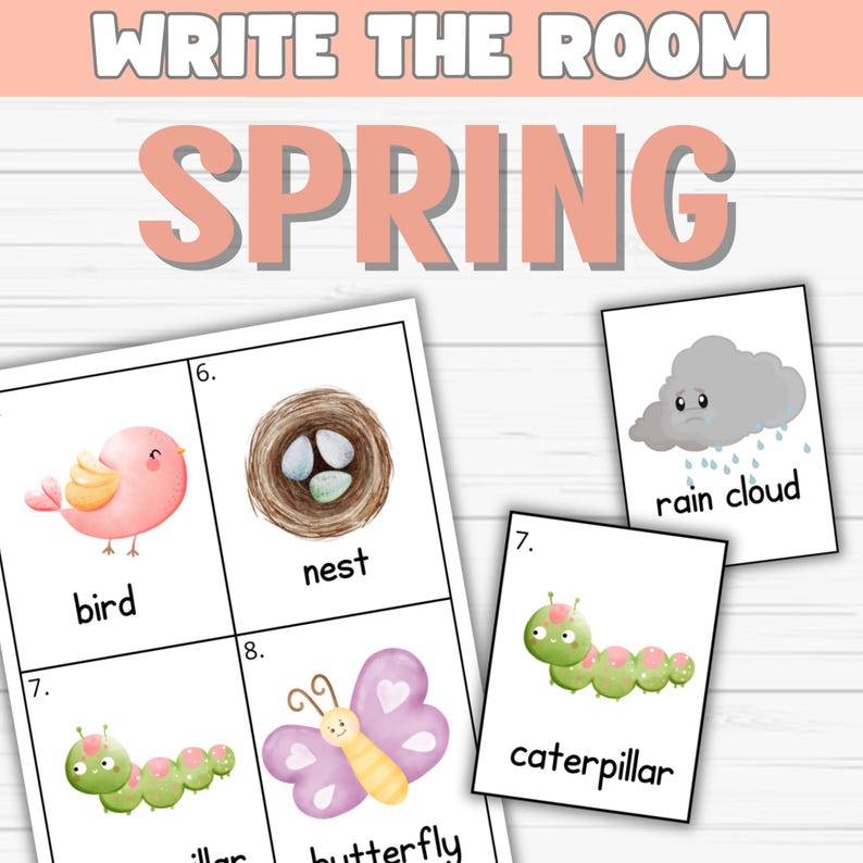 Spring Write the Room | Printable Spring Vocabulary Activity for Kids ...