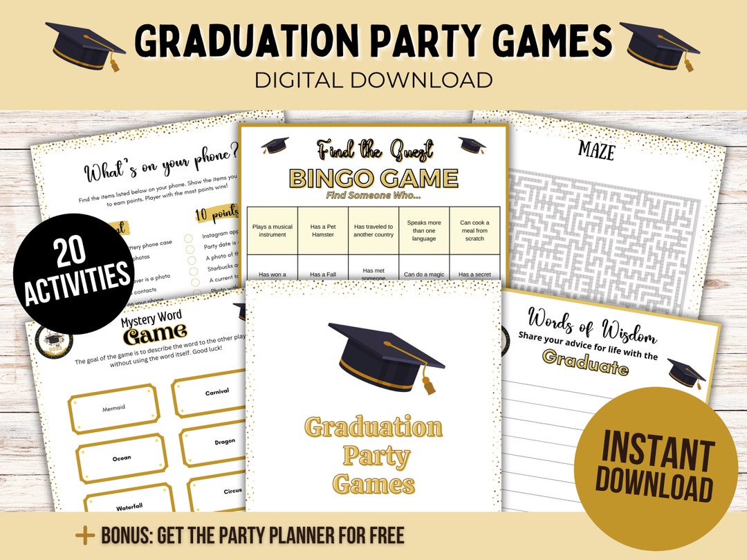 Class of 2025 Grad Party Game Bundle | Fun Printable Games for Grad ...