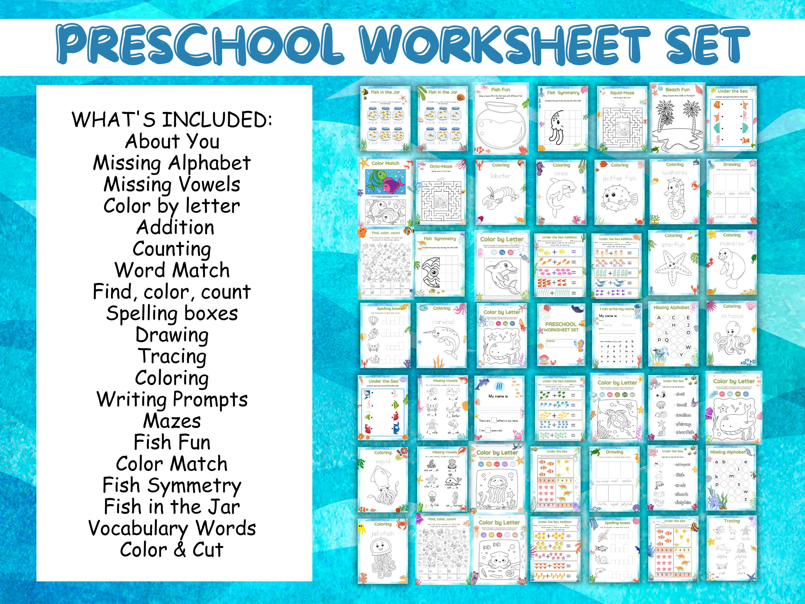 Under the Sea Preschool Worksheets Pre-k Activities Kindergarten ...