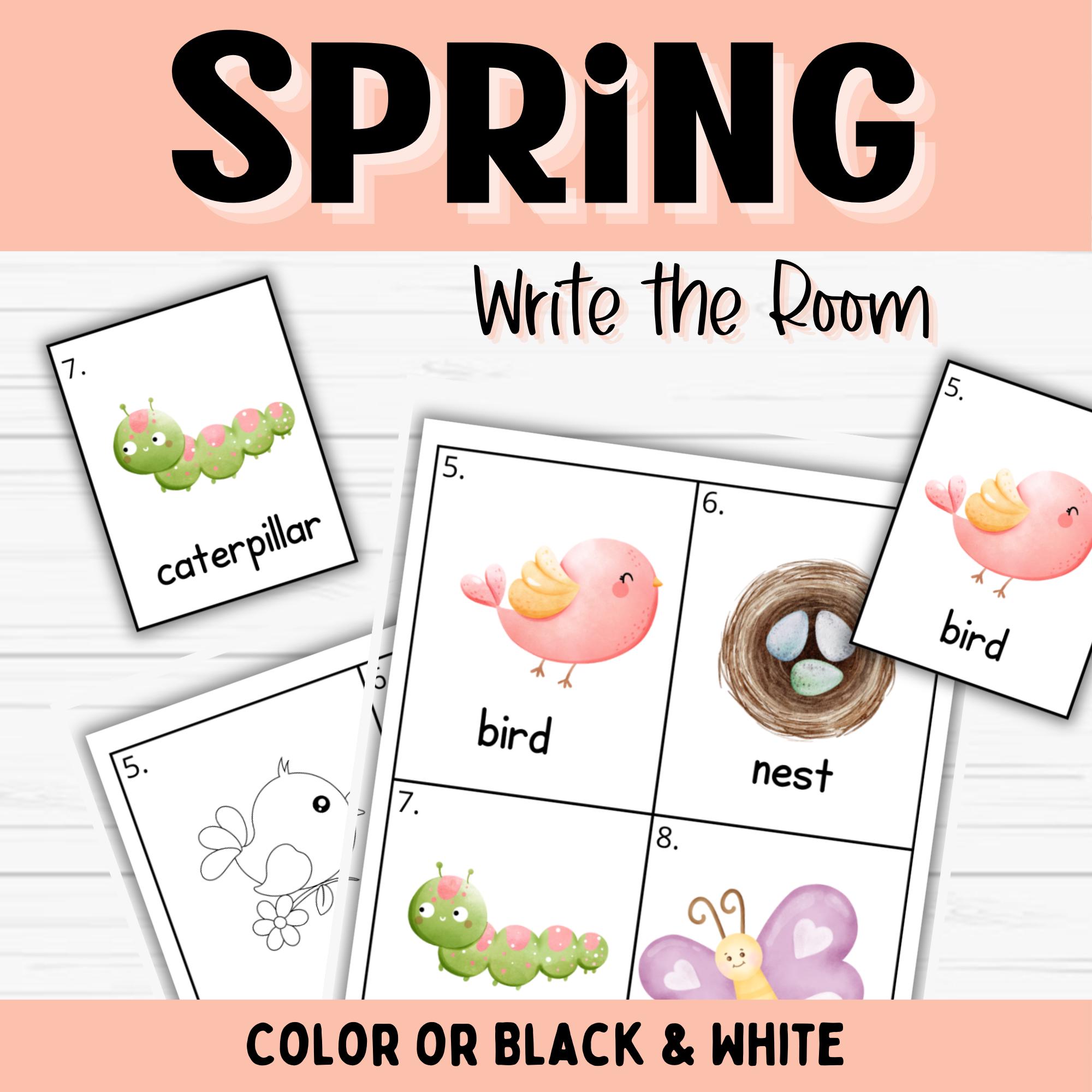Spring Write the Room | Printable Spring Vocabulary Activity for Kids ...