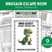 Dinosaur Escape Room for Kids. Printable Party Game, Dinosaur Games ...