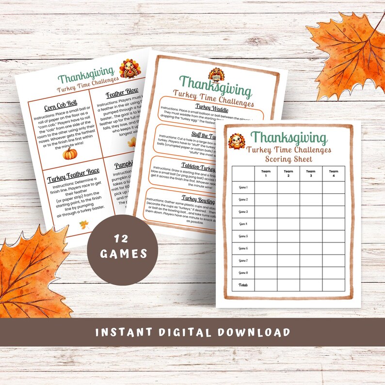 Turkey Time Challenge | Thanksgiving Party Games for Kids & Families ...