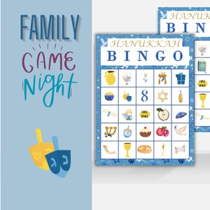 Hanukkah BINGO Game for Kids and Adults | Hanukkah Games | Hanukkah ...