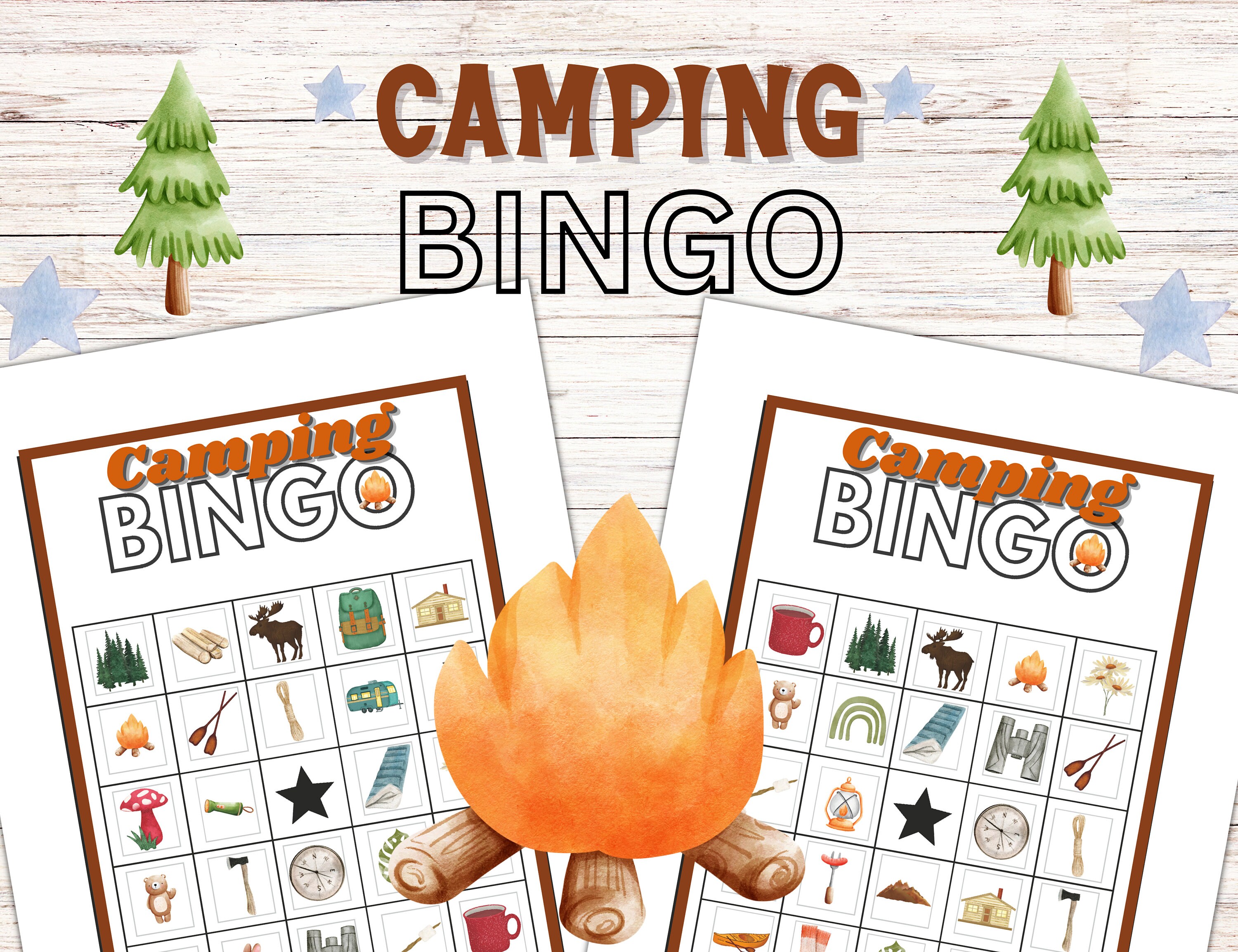 Camping Bingo Printable | Family Game Night Fun | Family Reunion Game ...