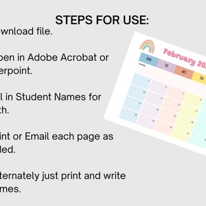 EDITABLE SNACK CALENDAR | Rainbow Theme | Organize Snack Time With Ease ...