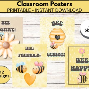 Bee Theme Classroom Posters, Classroom Decoration, Kindergarten ...