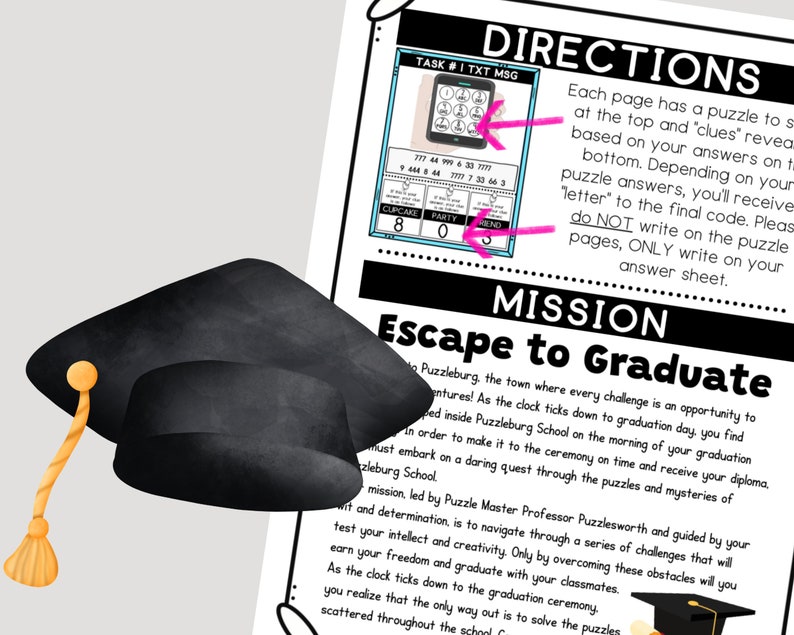 Graduation Escape Room | Printable Escape Room Game | Family Game Night ...