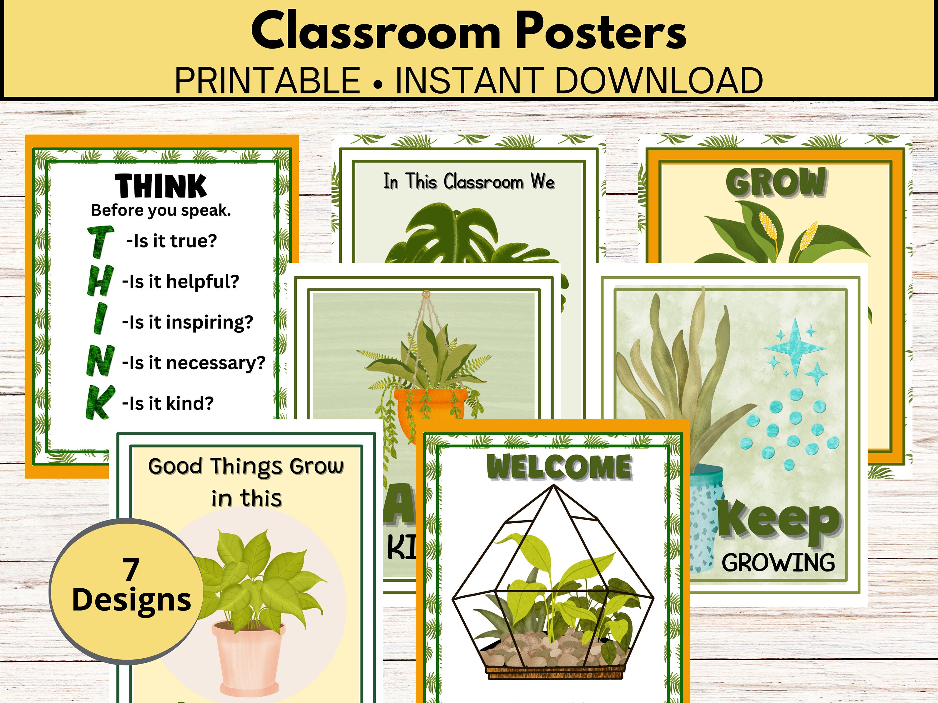 Plant Theme Classroom Posters, Kindergarten, Preschool, Elementary ...