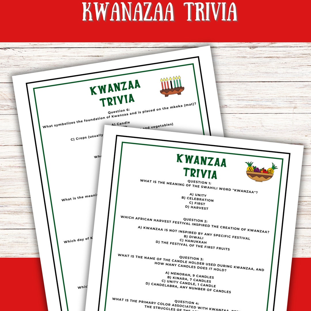 Kwanzaa Games | Kwanzaa Trivia | Printable Kwanzaa Party Game - Etsy