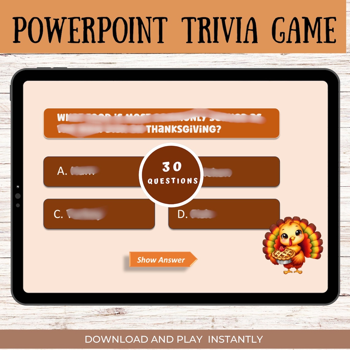 Thanksgiving Trivia Powerpoint Game –fun Powerpoint Trivia - Family ...