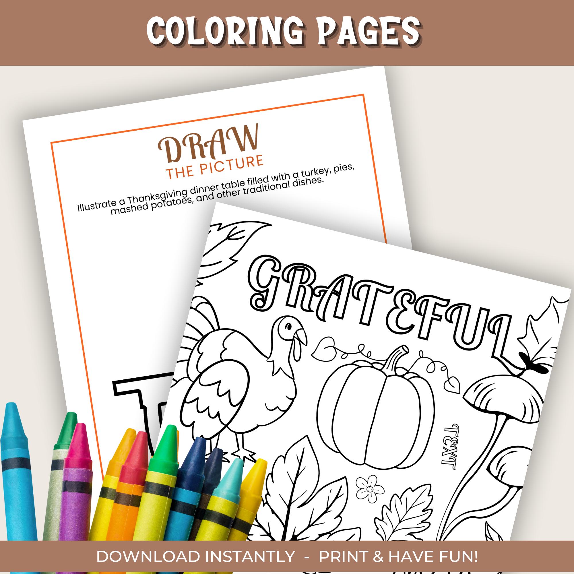 Thanksgiving Kids Activity Pack | Printable Games & Coloring Pages ...
