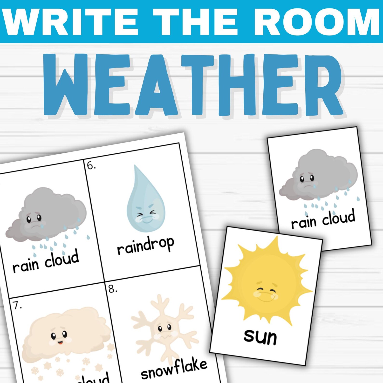 Weather Write the Room | Printable Weather Vocabulary Activity for Kids ...