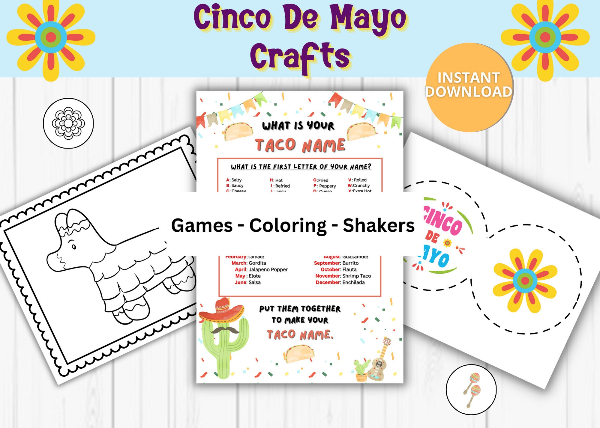 Cinco De Mayo Crafts Shaker Craft Kids Cinco De Mayo What's Your Taco ...
