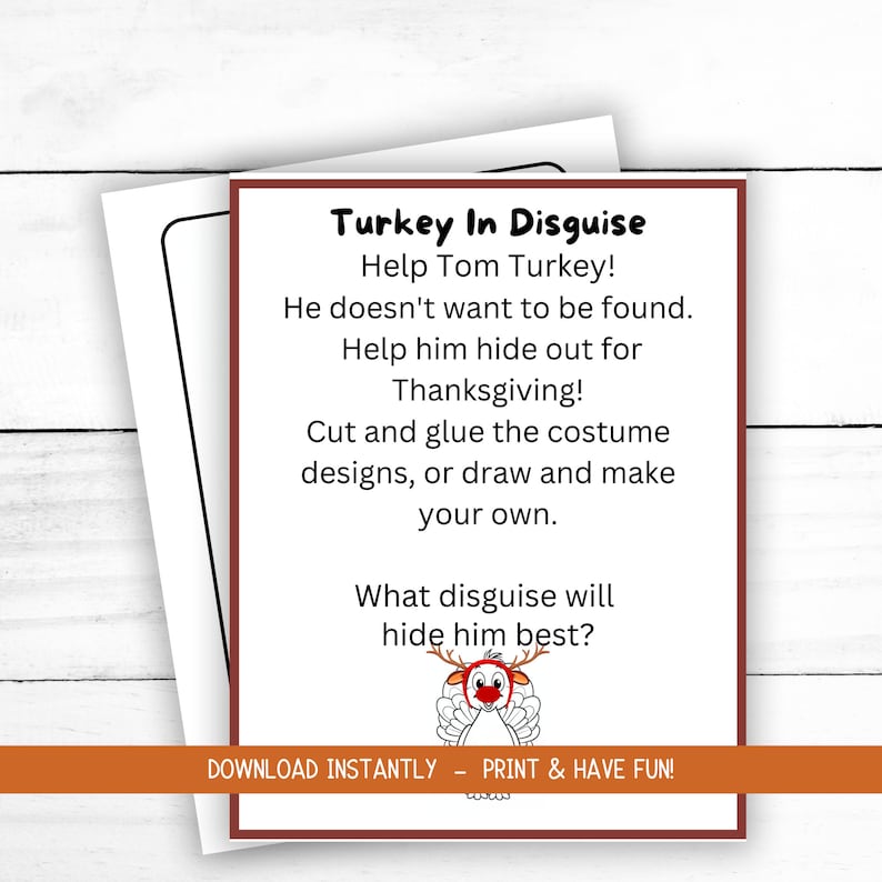 Turkey in Disguise | Turkey Craft Printable | Thanksgiving Creative ...