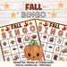 Fall BINGO Game for Kids and Adults, Friendsgiving Printable Games ...