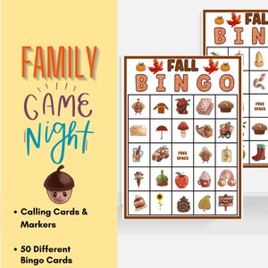 Fall BINGO Game for Kids and Adults, Friendsgiving Printable Games ...