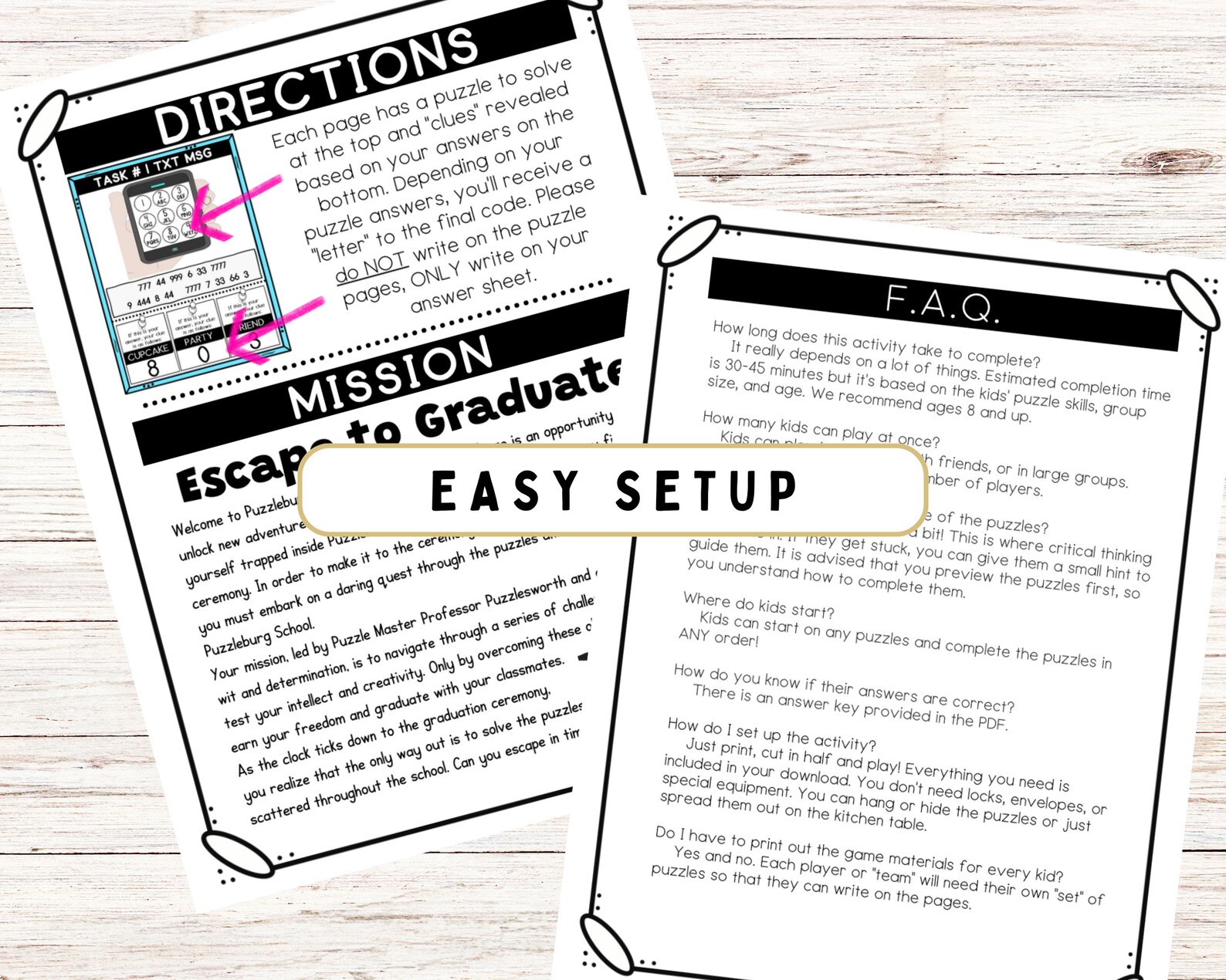 Graduation Escape Room | Printable Escape Room Game | Family Game Night ...