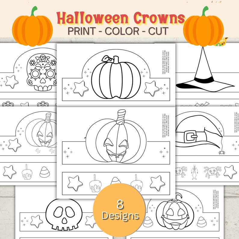 Halloween Paper Crown Activity for Kids Perfect for Preschool ...