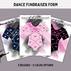 Dance Fundraiser Gymnastics Fundraiser Color My Leotard Fundraiser Form ...